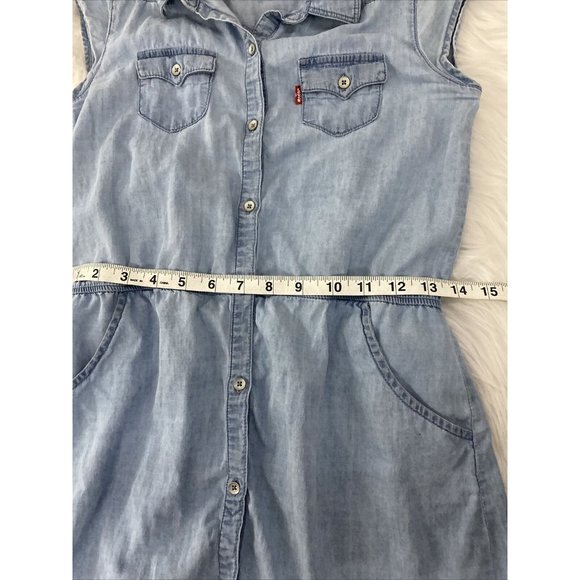 Levi's | Dresses | Levis Girls Size Large Jean Button Up Dress Sinched ...